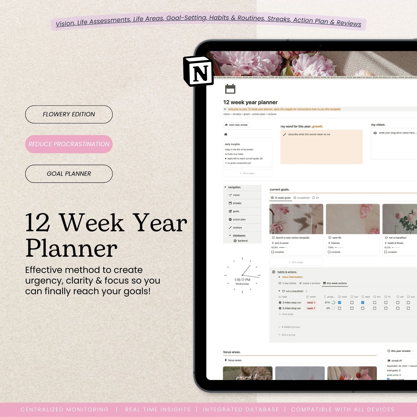 12 Week Year Plan Notion Template – Plan by Justine